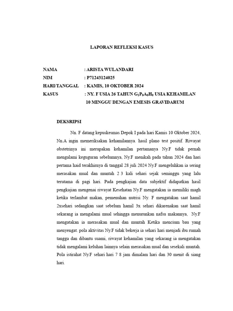 LAPORAN REFLEKSI KASUS STASE KEHAMILAN | PDF