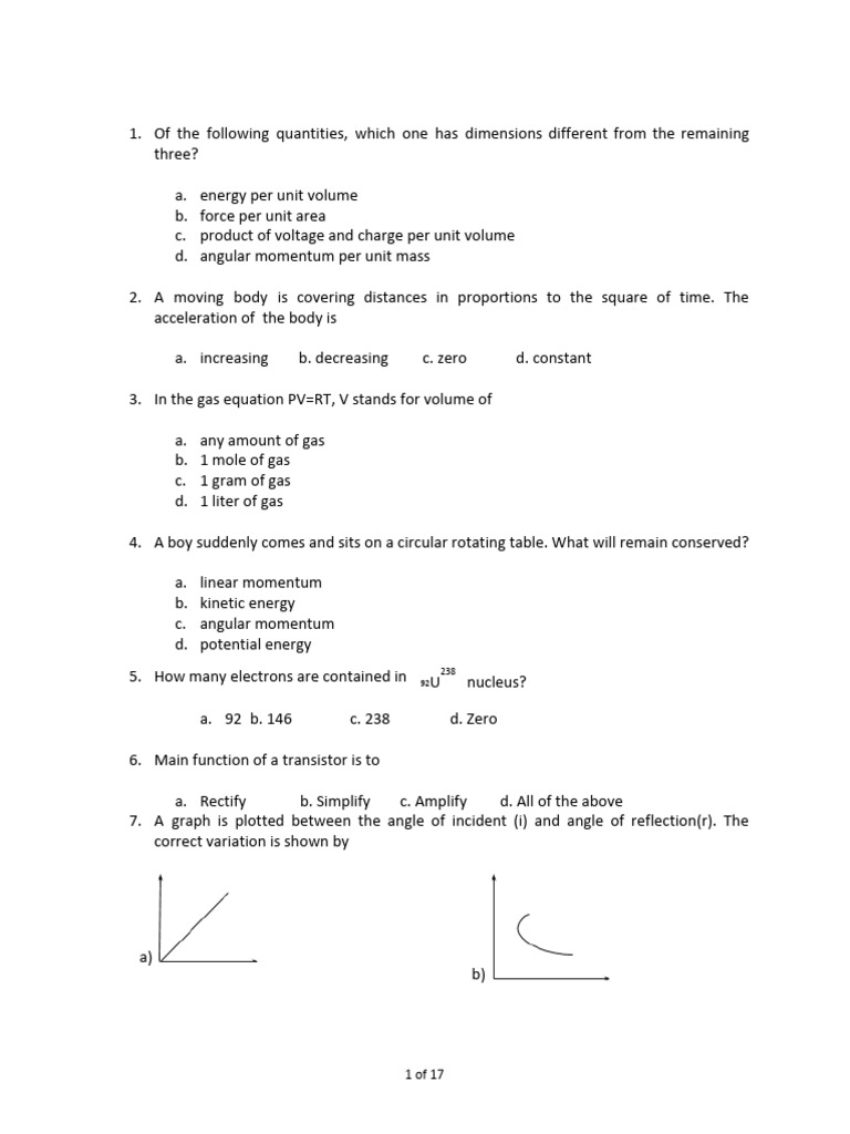Miit Sample Question Paper | PDF | Gases | Momentum
