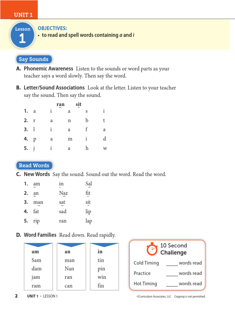 PFR ME Sample Lesson Level A | PDF | Phonics | Reading Comprehension