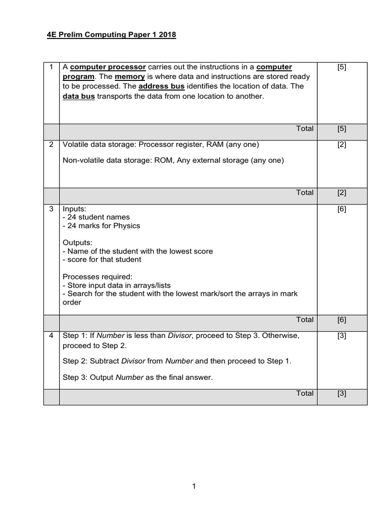 XMSS 2018 P1 Solution | PDF | Computer Data Storage | Integer (Computer Science)