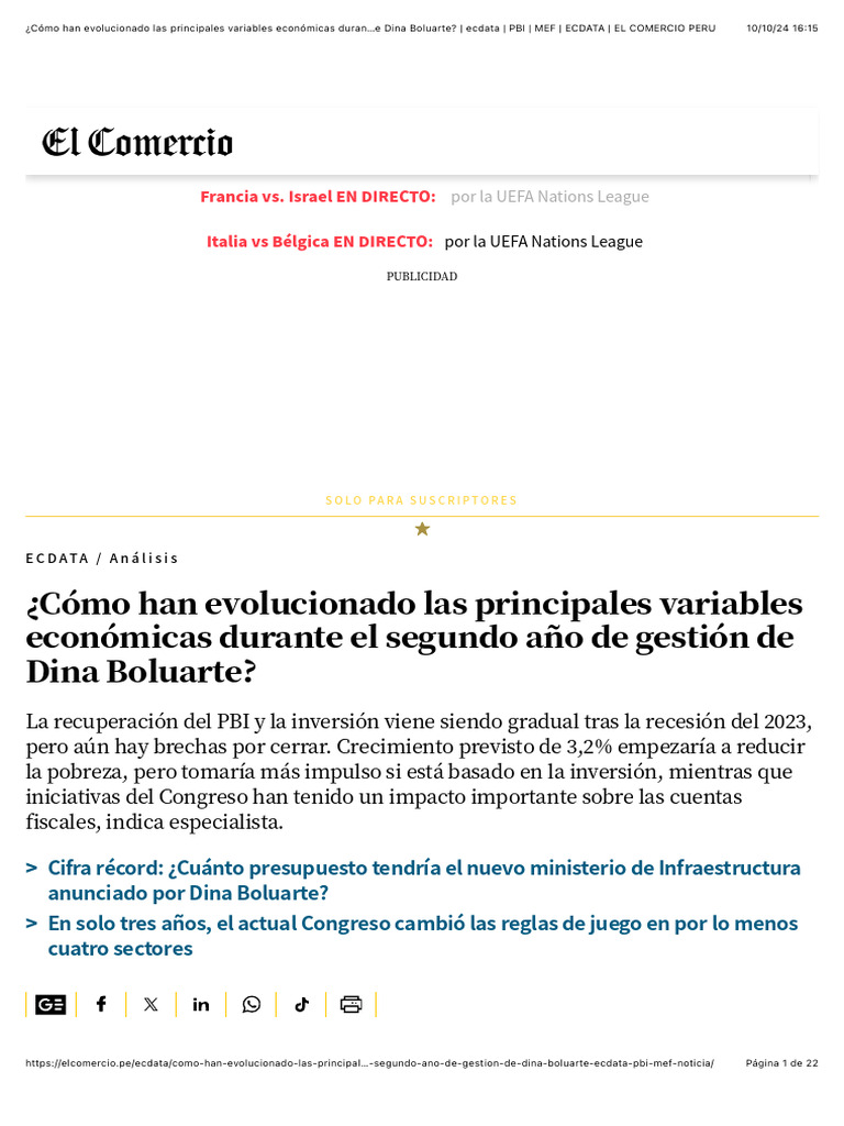 ¿Cómo Han Evolucionado Las Principales Variables Económicas Durante El ...