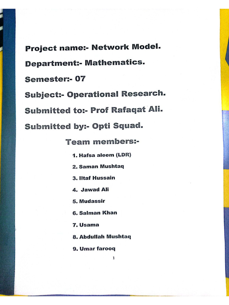 Assignment Network Model | PDF