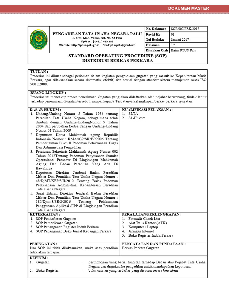 07.-SOP-DISTRIBUSI-BERKAS-PERKARA | PDF