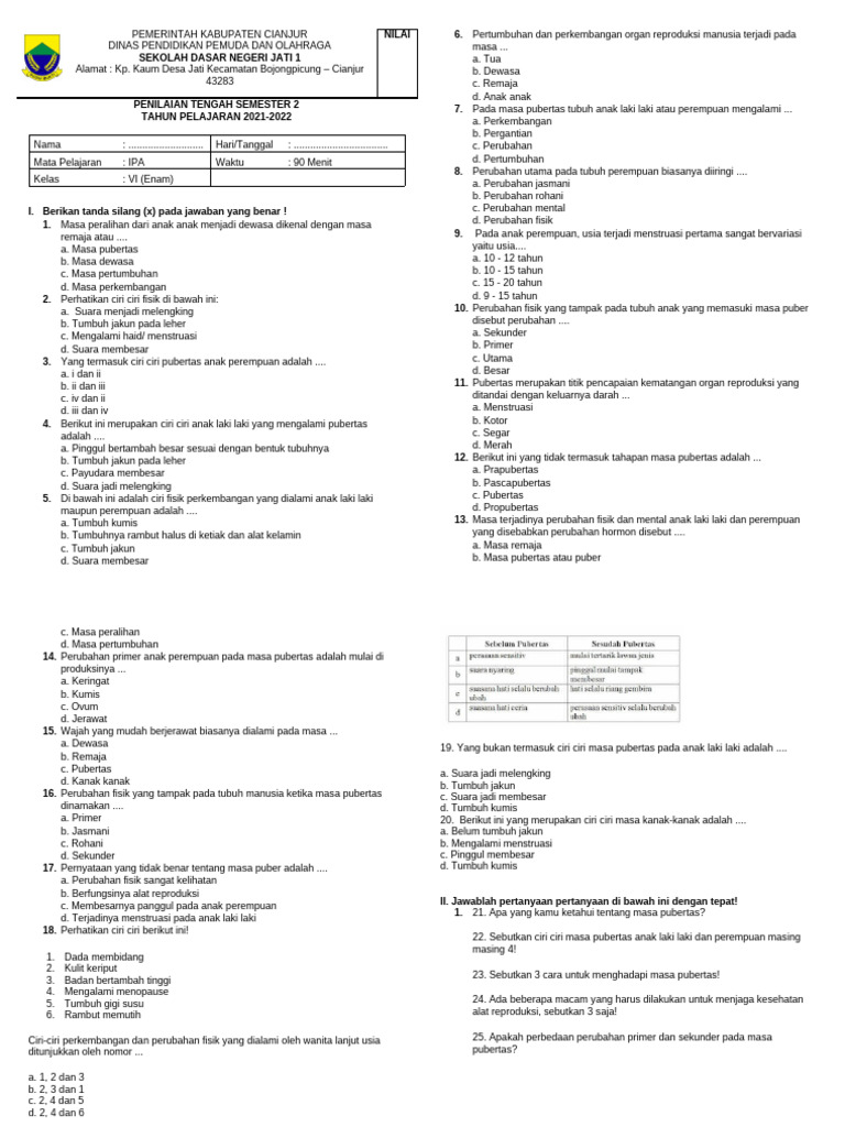 PTS 2 PKN Kelas 6 Ok | PDF