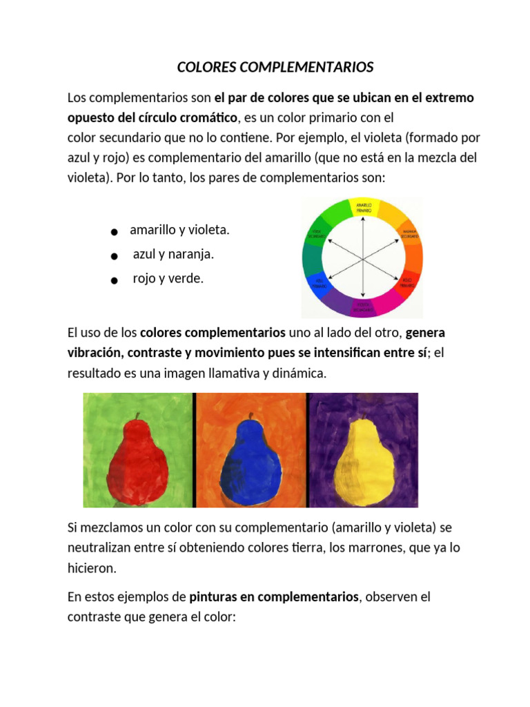 Colores Complementarios | PDF