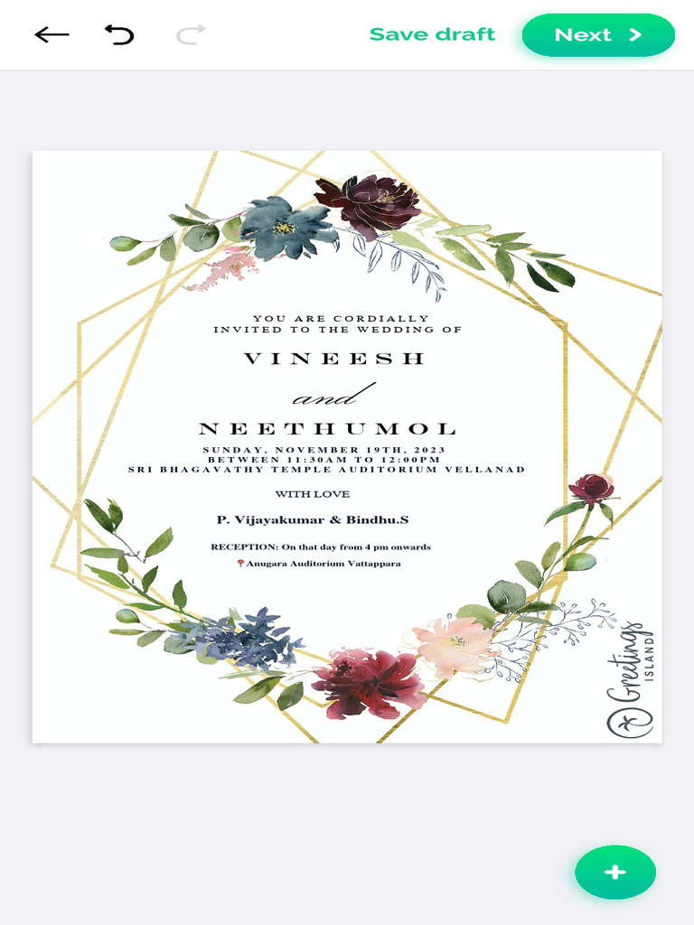Geometric Wedding Invitation Template | PDF