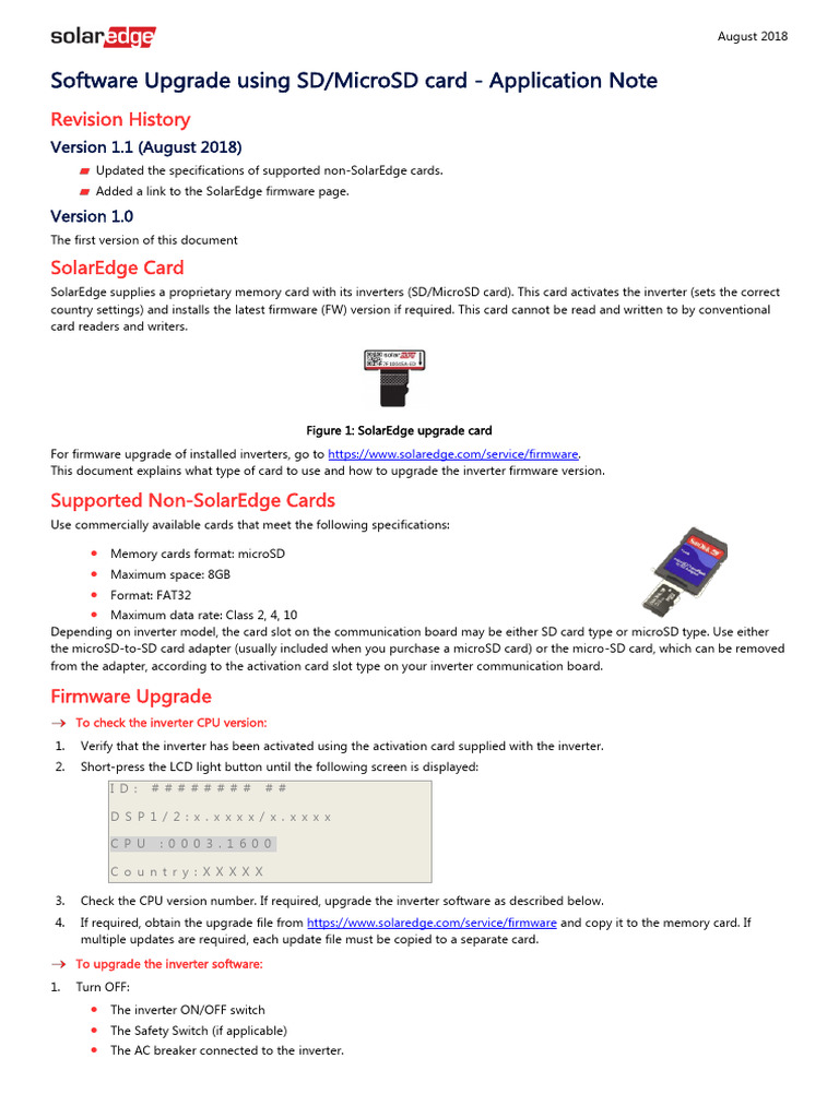 Upgrading An Inverter Using Micro SD Card 2 | PDF | Computer Engineering | Computing