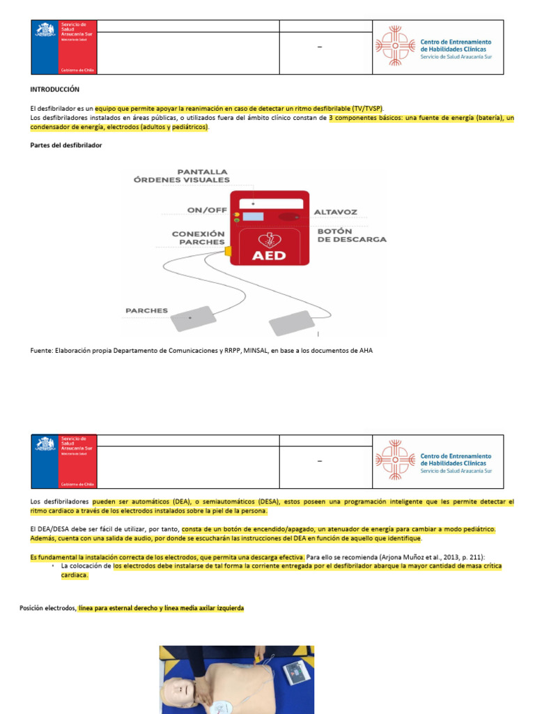 Uso Del DEA en Adultos y Lactantes 2023 | PDF | Reanimación ...