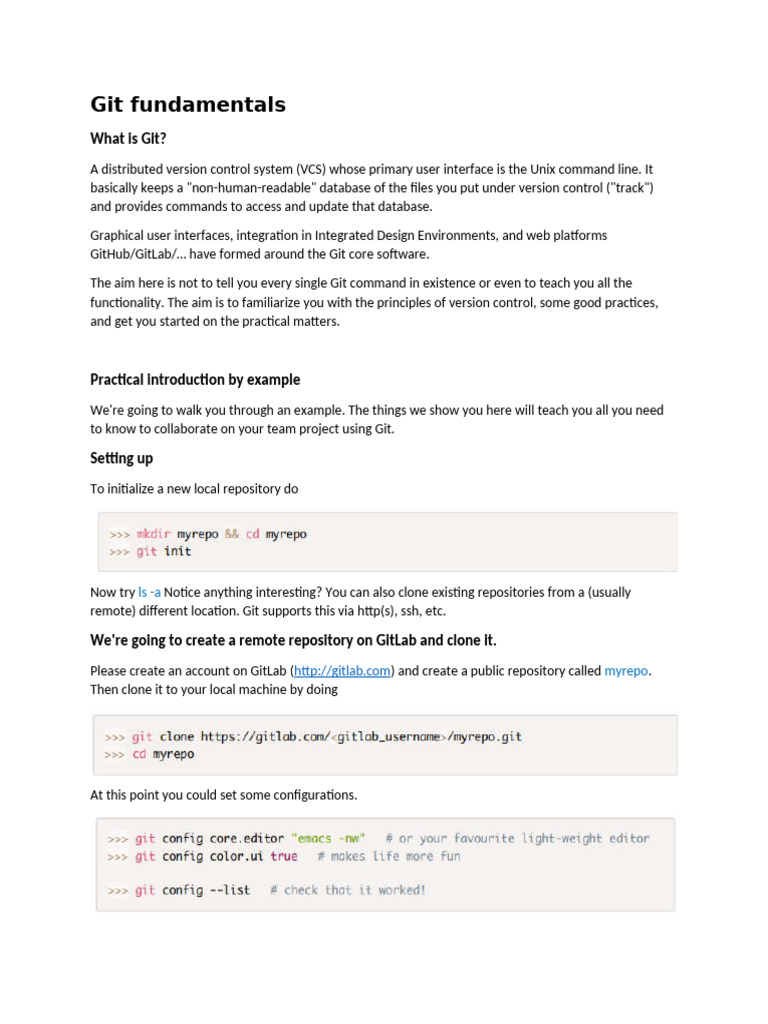 Git Fundamentals Pdf Version Control Software Repository 2722