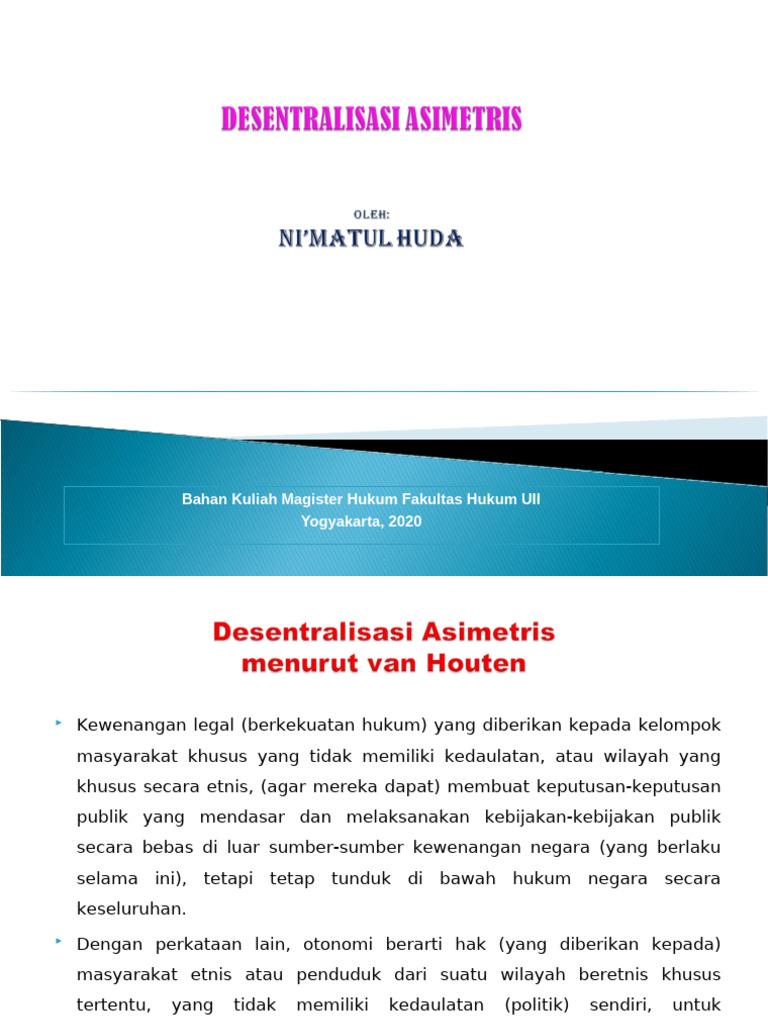 Desentralisasi Asimetris | PDF