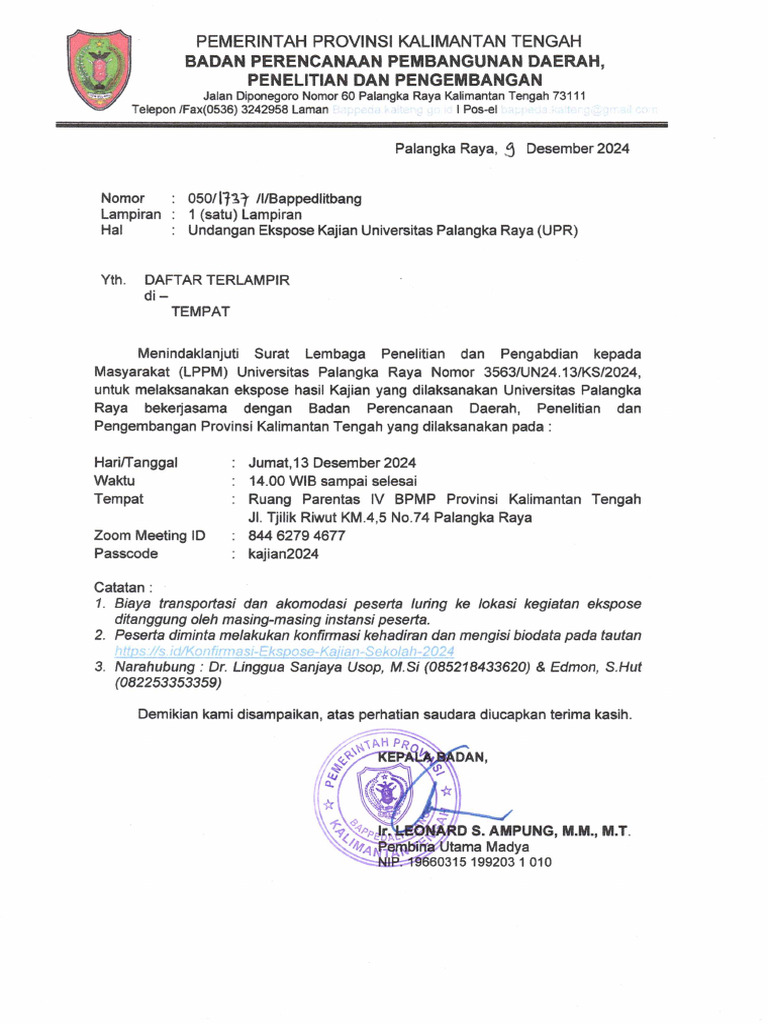 Undangan Ekspose Kajian 2024 | PDF