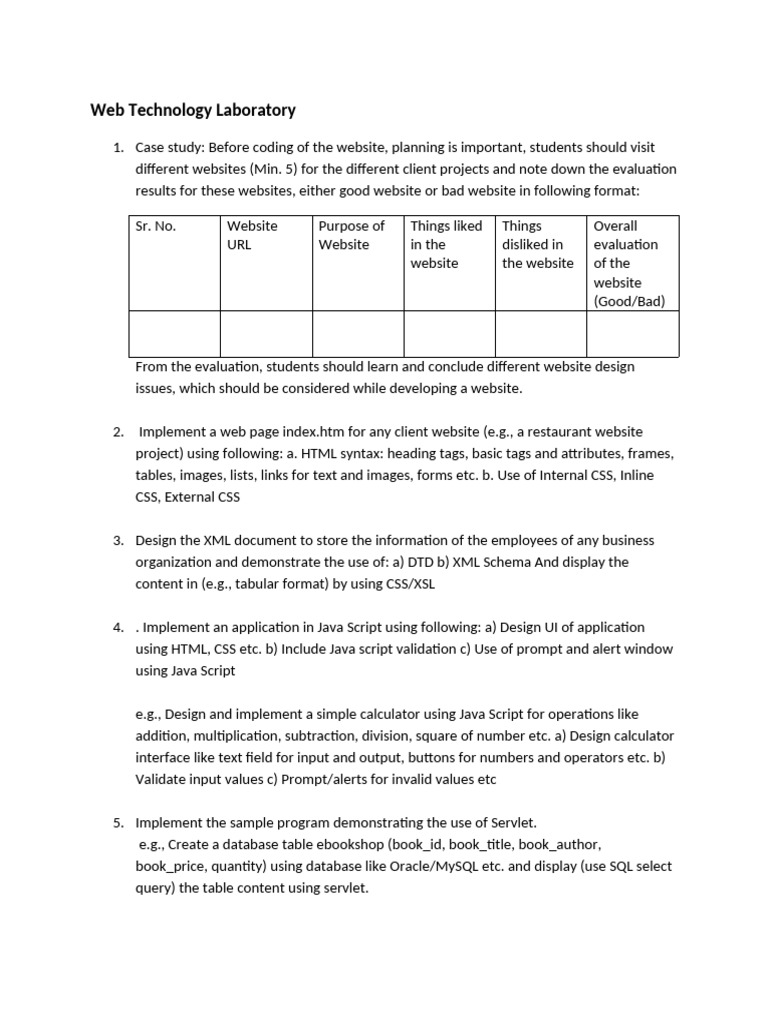 Web Technology Laboratory_TE | PDF | Html Element | World Wide Web