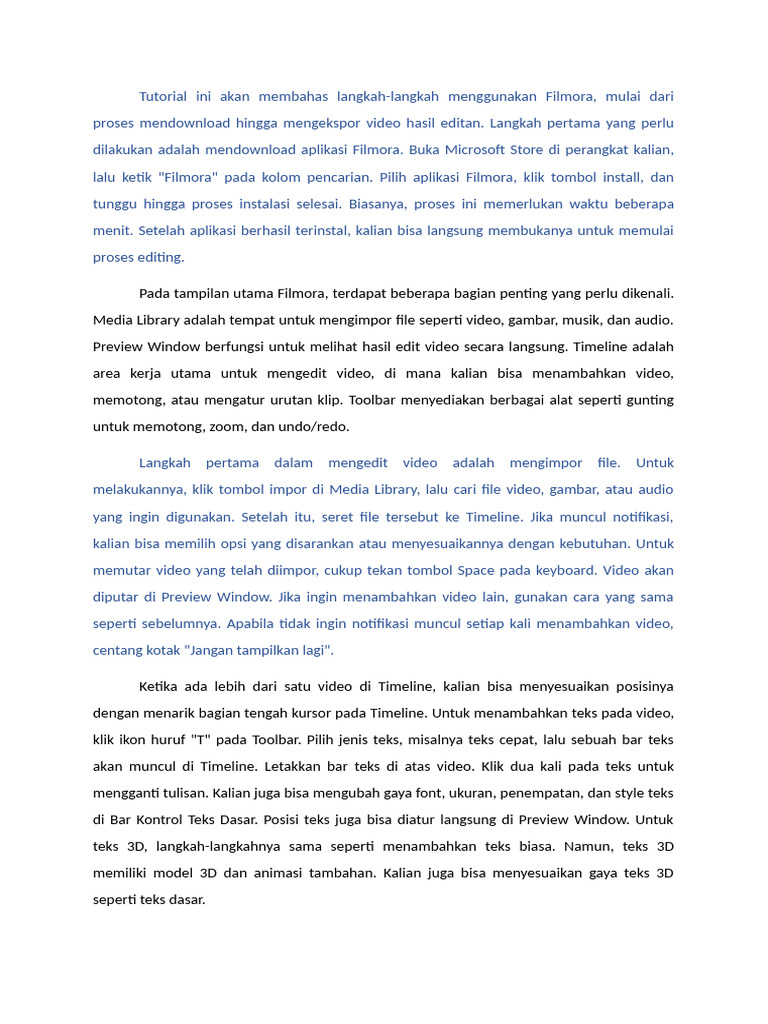 Tutorial Menggunakan Filmora | PDF