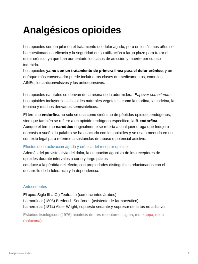 Analgésicos Opioides | PDF | Opioide | Fentanilo