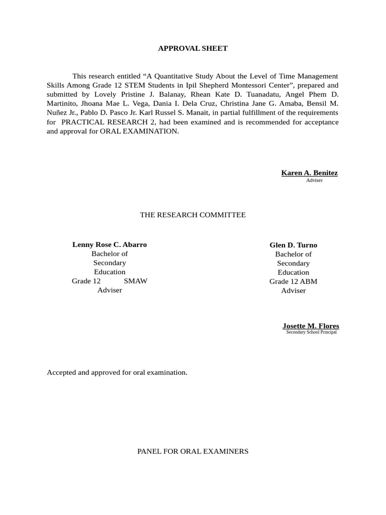 Approval Sheet | PDF