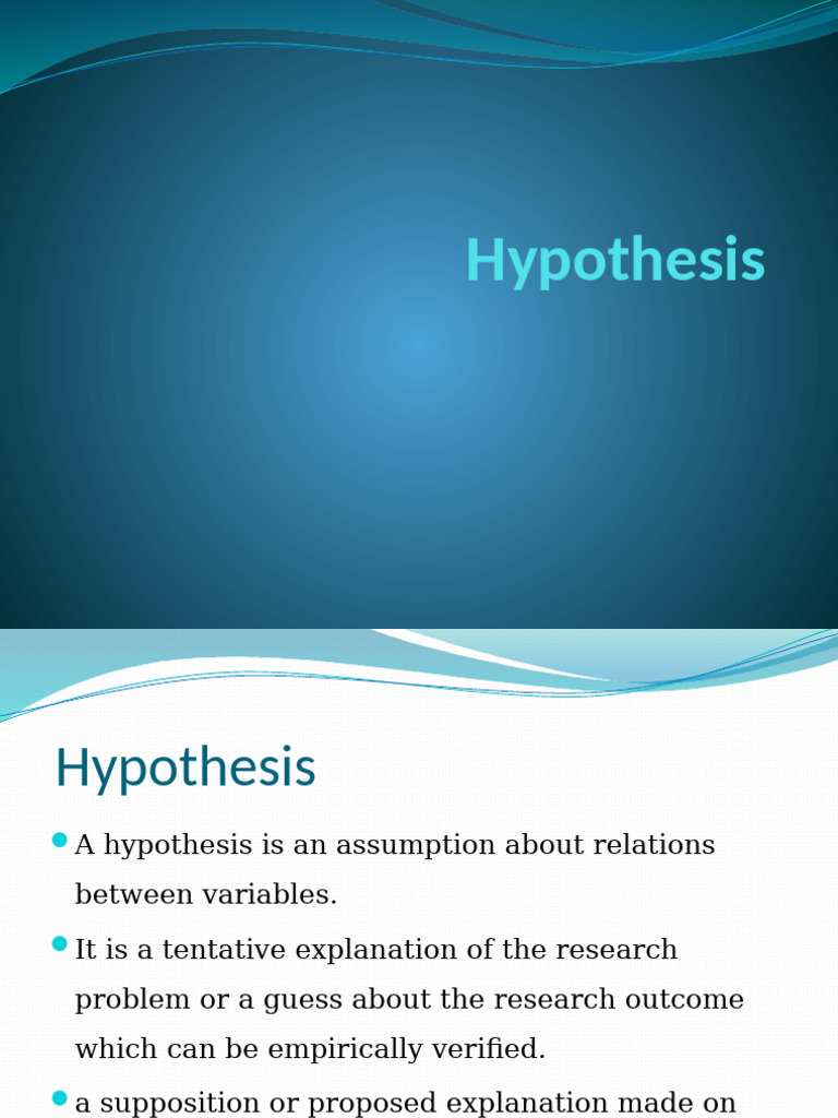 Hypothesis | PDF | Hypothesis | Statistical Hypothesis Testing