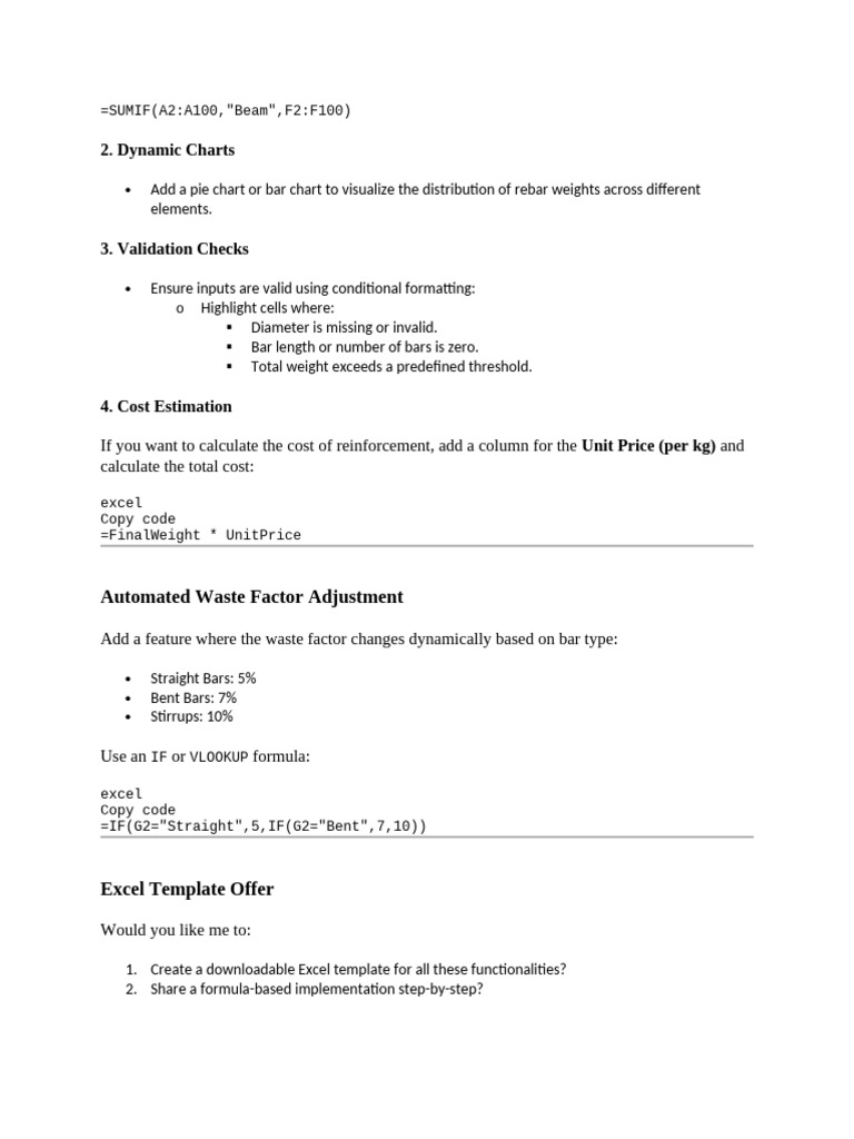 rebar | PDF | Microsoft Excel | Computing