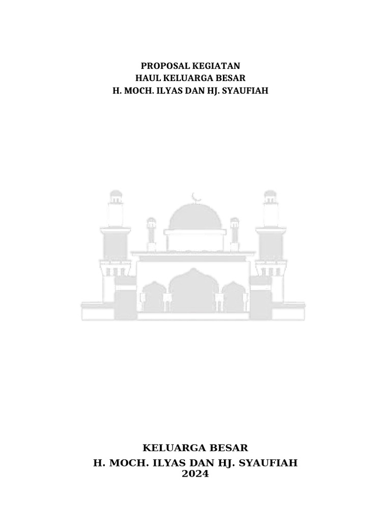 Proposal Haul Keluarga H. Moch Ilyas 2024 | PDF
