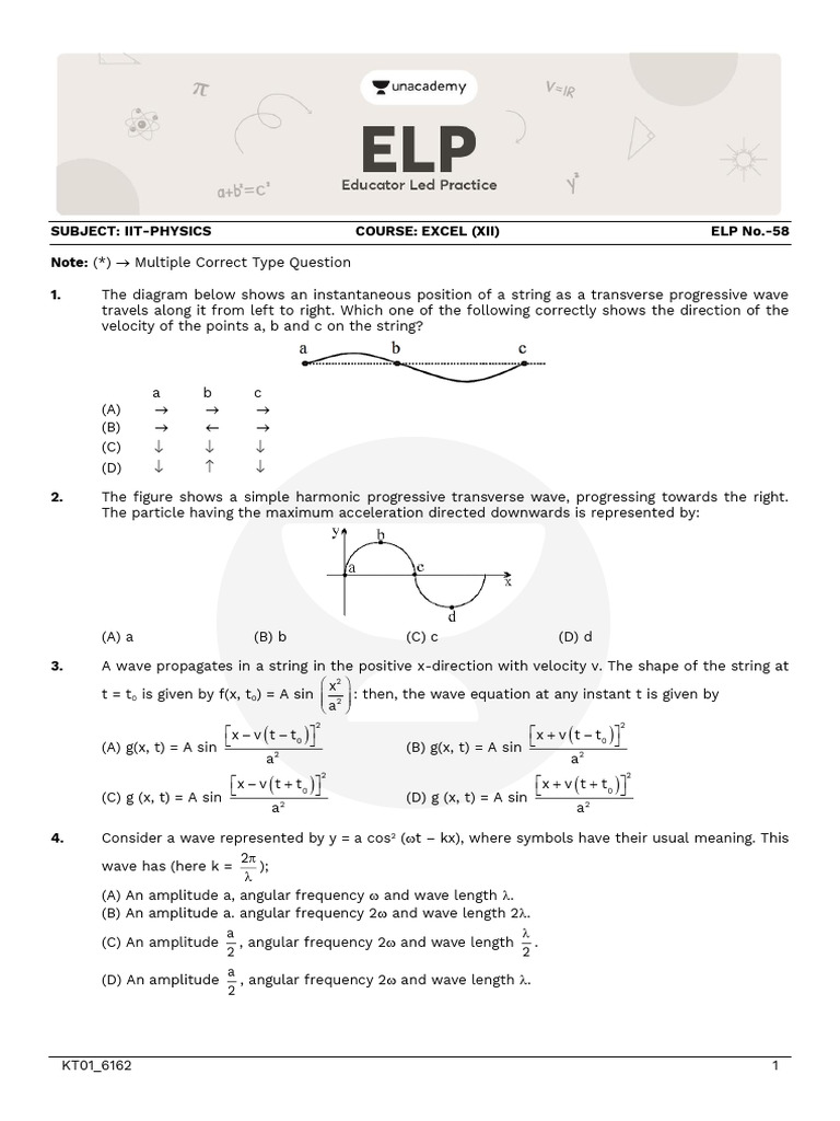 ELP-58 Student Copy KT01 6162 | PDF | Waves | Wavelength