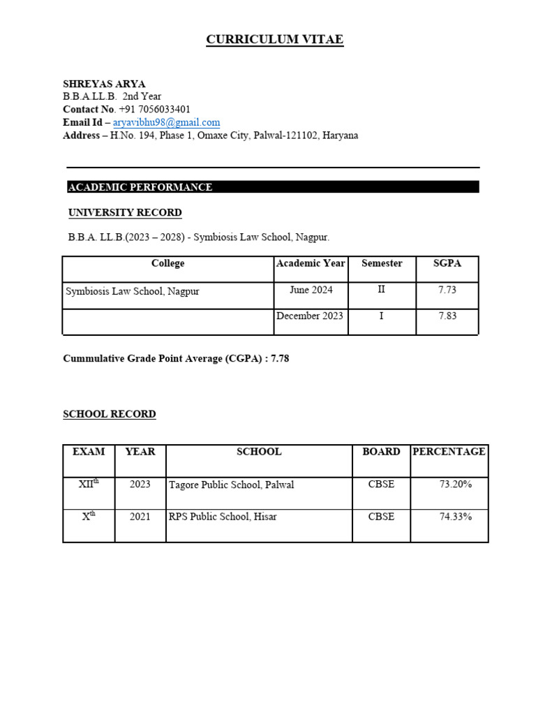 CV SAMPLE | PDF | Advocate | Justice