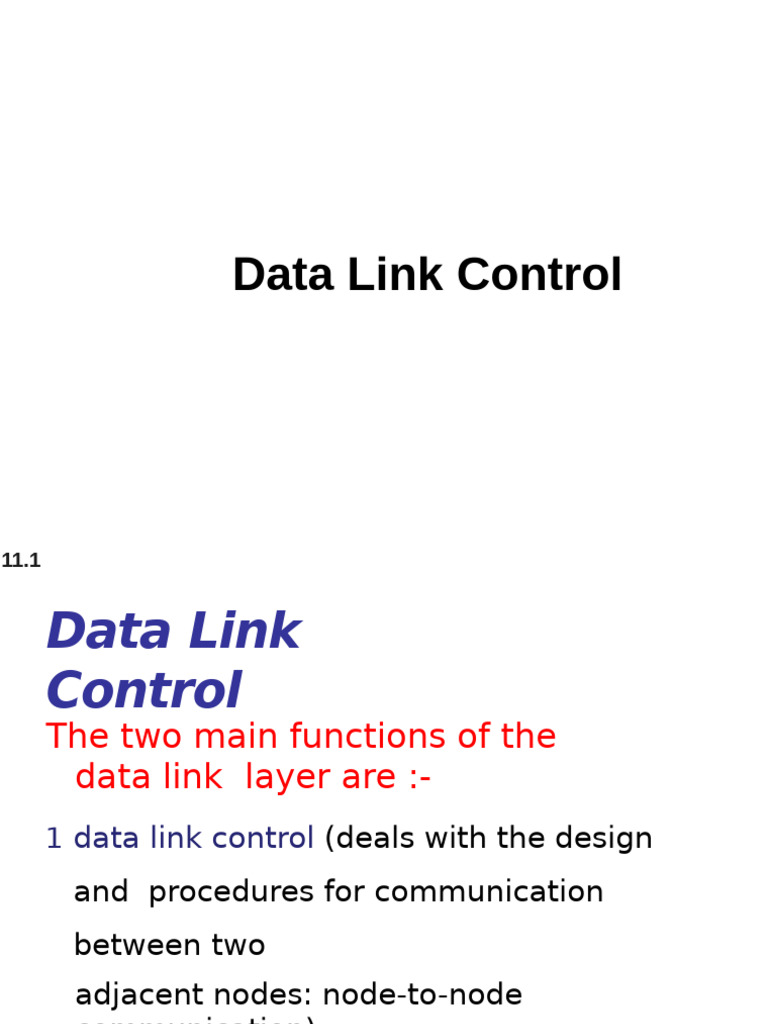 Datalink Control Pdf Transmission Control Protocol Error Detection And Correction