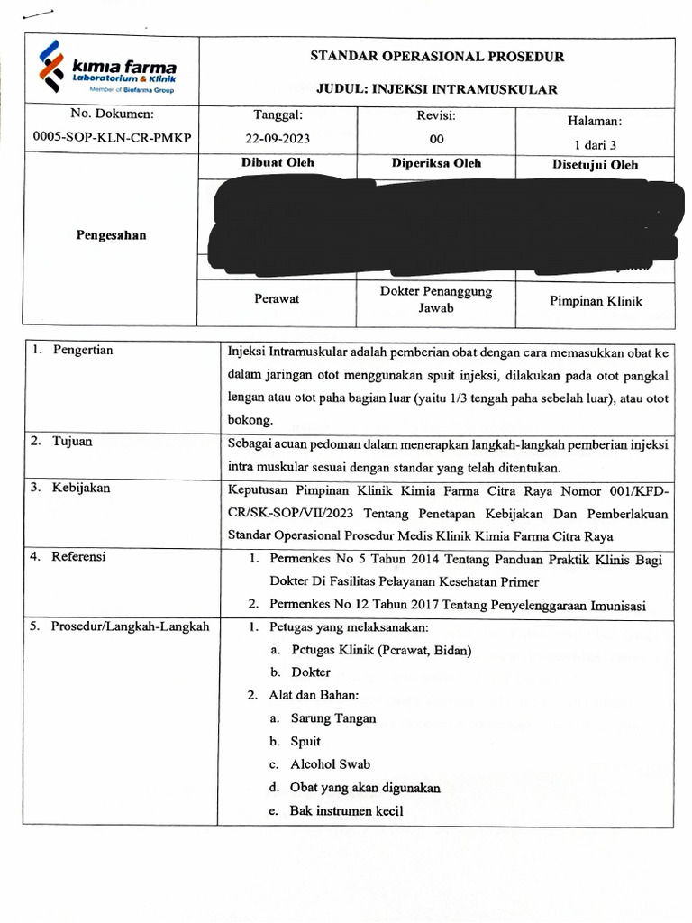 Sop Injeksi Intramuskular_241223_114426 | PDF