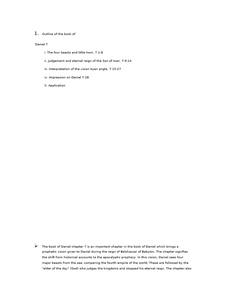 Daniel Chapter 7 | PDF | Daniel (Biblical Figure) | Book Of Daniel