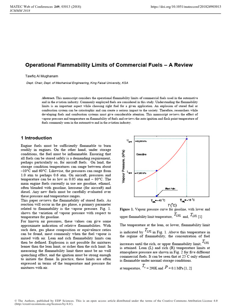 Operational Flammability Limits of Commercial Fuel | PDF | Jet Fuel | Fuels