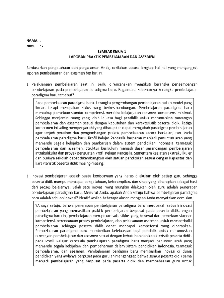 Eksplorasi Konsep Ppa - Topik 6 - LK 1 | PDF