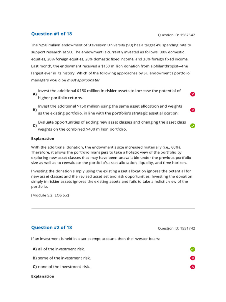 Reading 5 Asset Allocation with Real-World Constraints - Answers | PDF | Investing | Asset ...