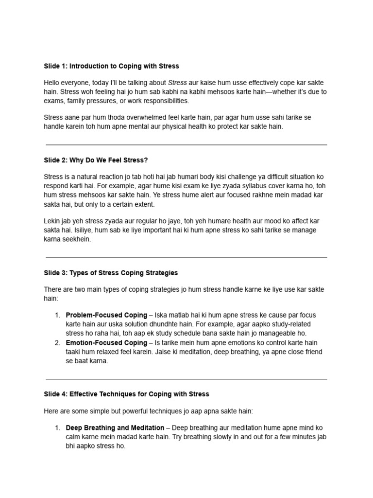 Sec presentation,, | PDF | Stress Management | Stress (Biology)