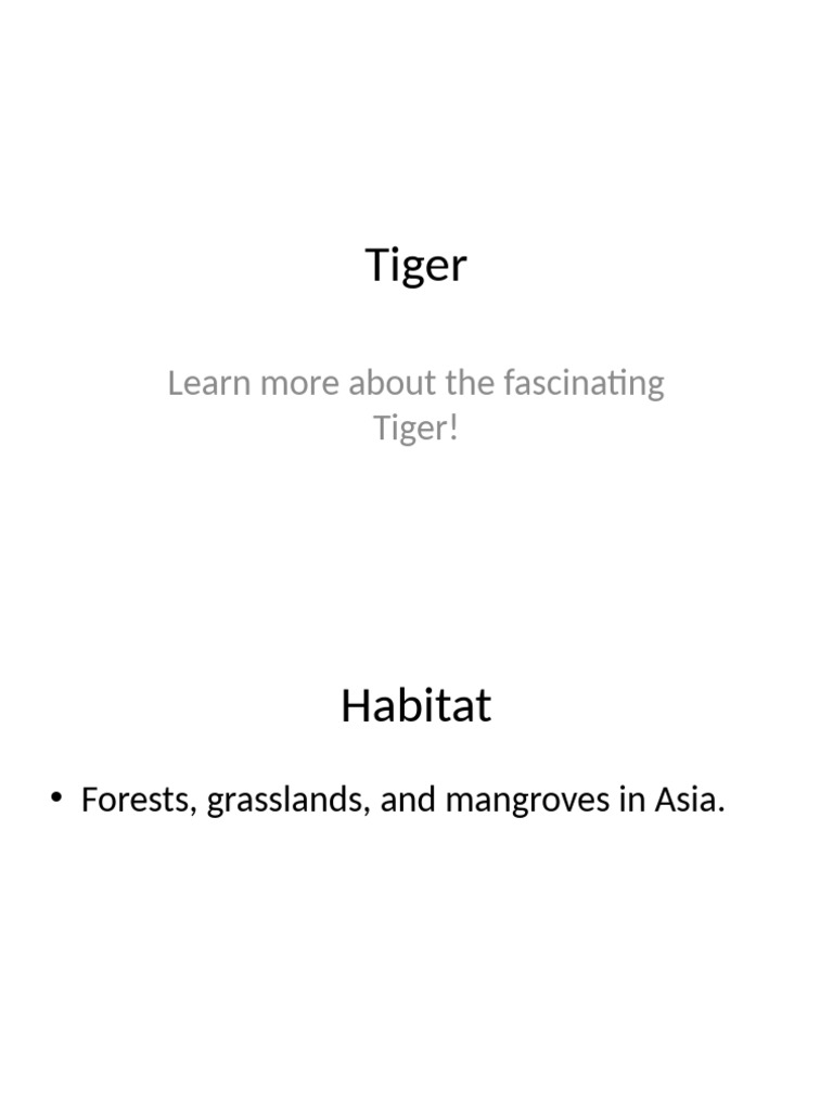 Tiger Presentation Pdf