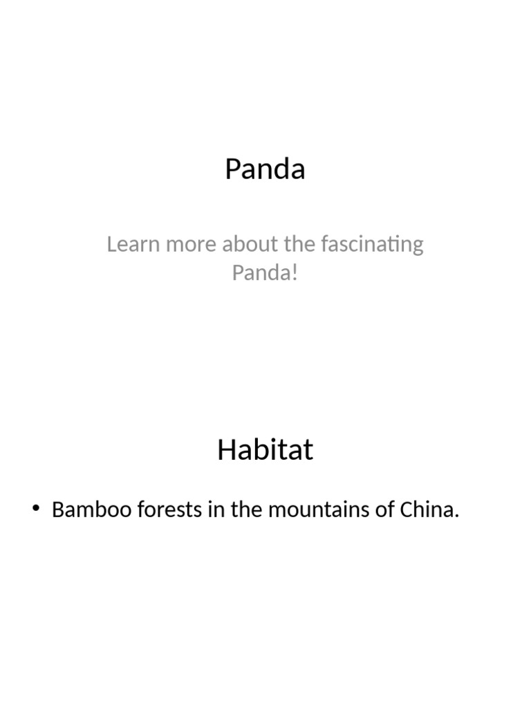 Panda Facts and Conservation Status | PDF