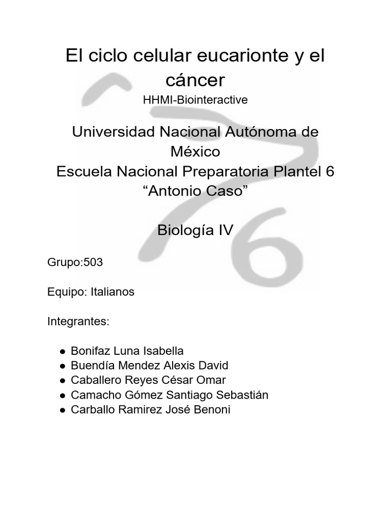 El Ciclo Celular Eucarionte y El C-Ncer - Documentos de Google | PDF