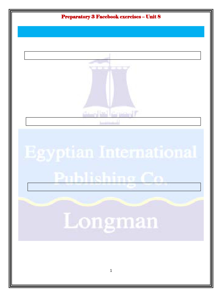 Prep 3 Faceboook Exercises Unit 8 | PDF | Soil | Water