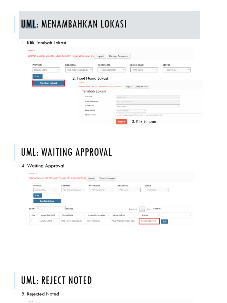 Pengelolaan Lokasi UML - Aplikasi Pelaporan TTU | PDF
