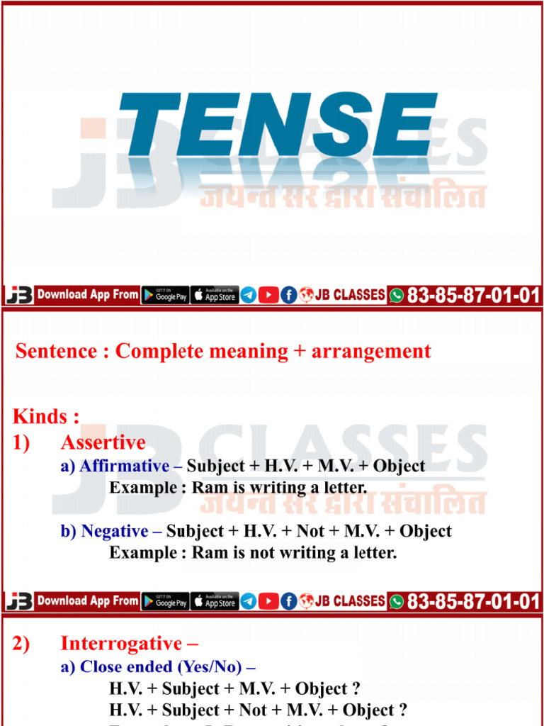 Tense jb classes | PDF