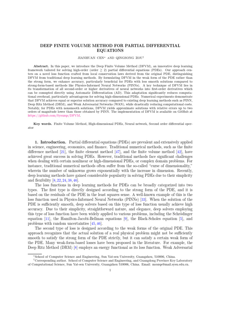 Deep Finite Volume Method for Partial Differential | PDF | Partial ... Deep Finite Volume Method for Partial Differential | PDF | Partial ...