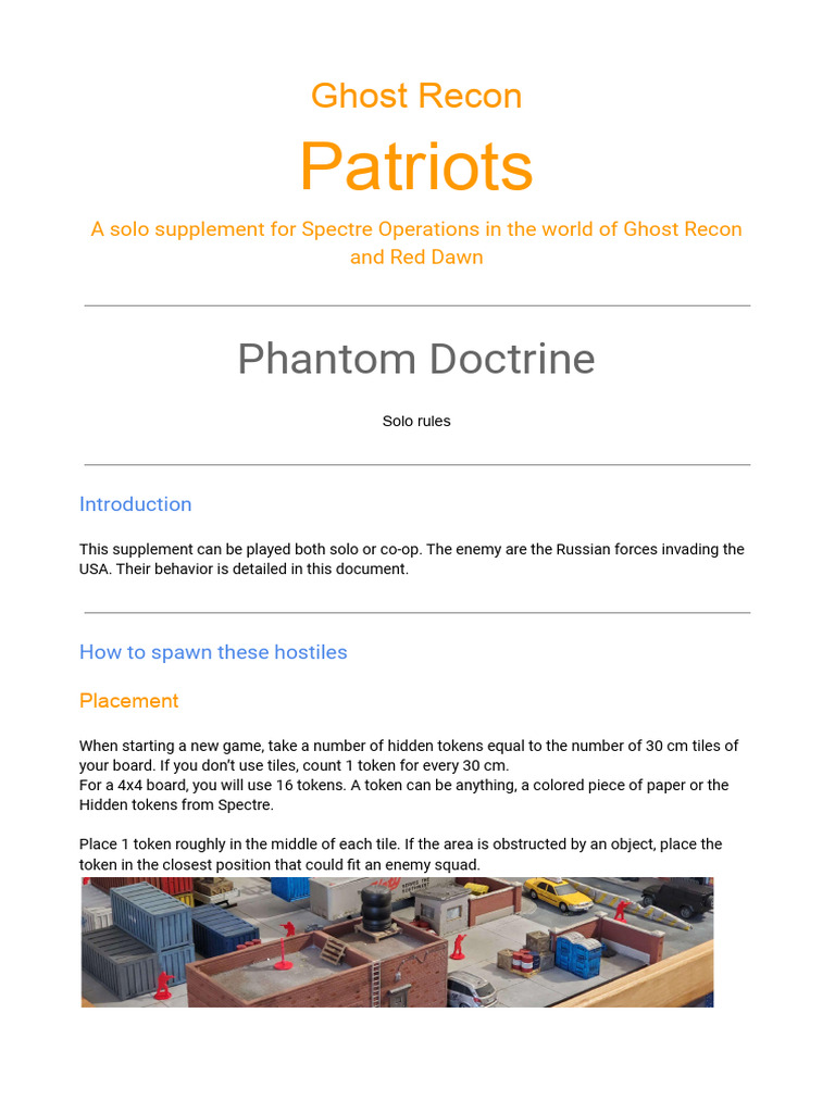 SO Patriots - Phantom Doctrine | PDF | Military | Warfare
