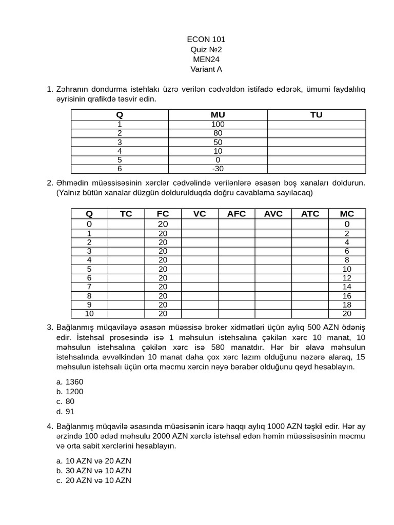 Quzi 2 - A | PDF