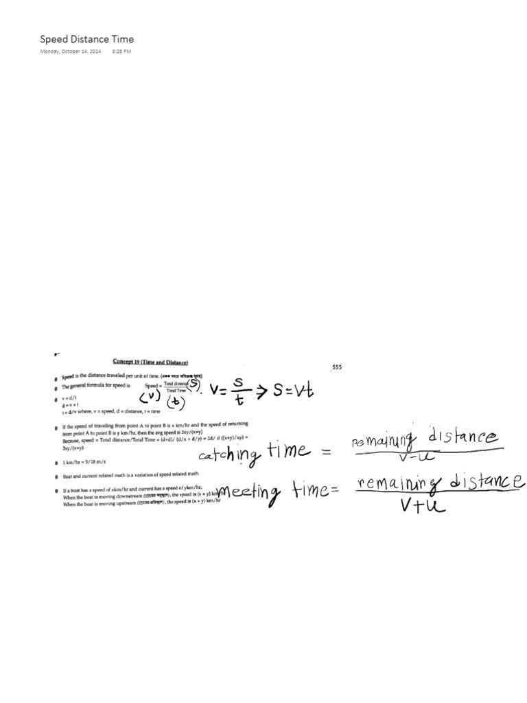 Speed Distance Time | PDF