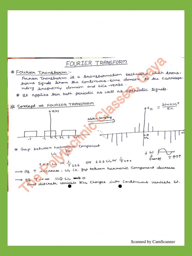 Complete Notes of Fourier Transform Fourier Transf - 7566039 | PDF ...