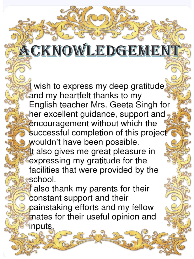 ENGLISH PROJECT SAMPLE | PDF