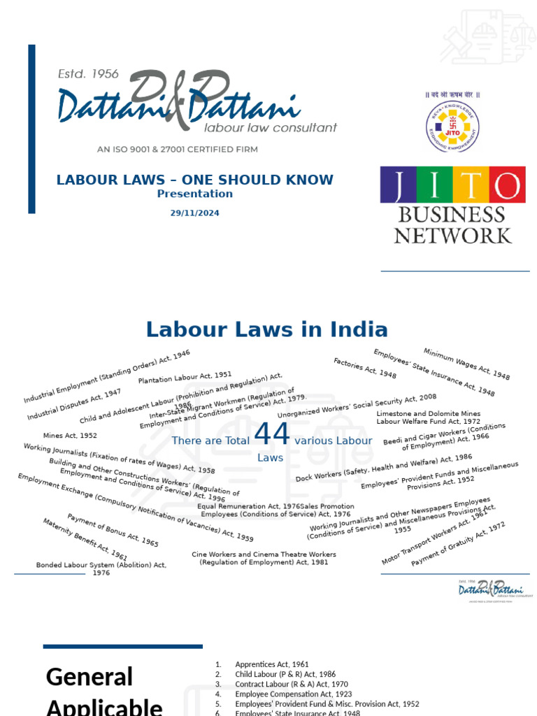 Essential Indian Labour Laws | PDF | Employment | Pension