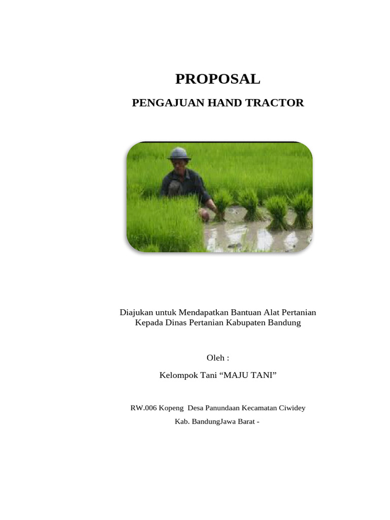 PROPOSAL TRAKTOR MAJU TANI | PDF