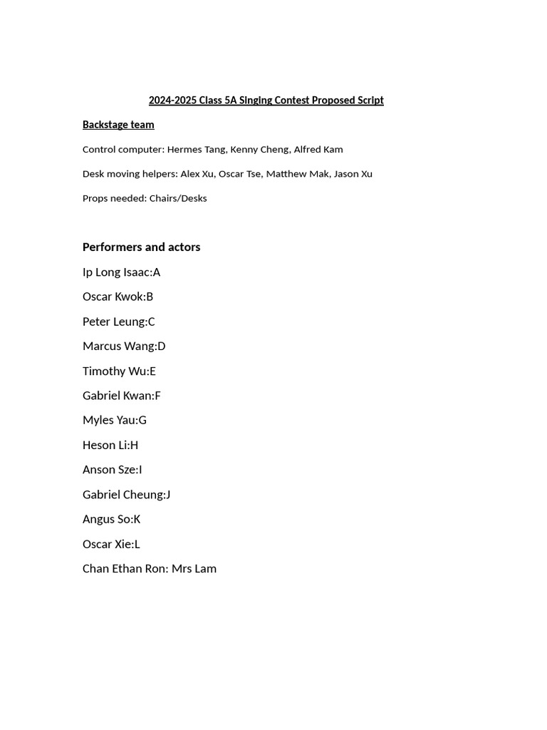 5A Singcon Class Section Script | PDF