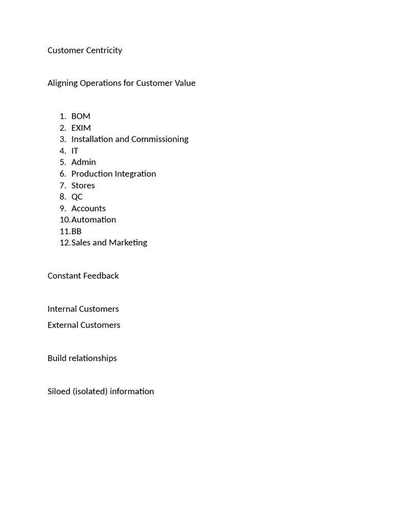Customer Centricity | PDF