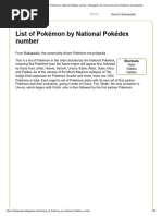 List of Pokémon by National Pokédex Number - Bulbapedia, The Community ...