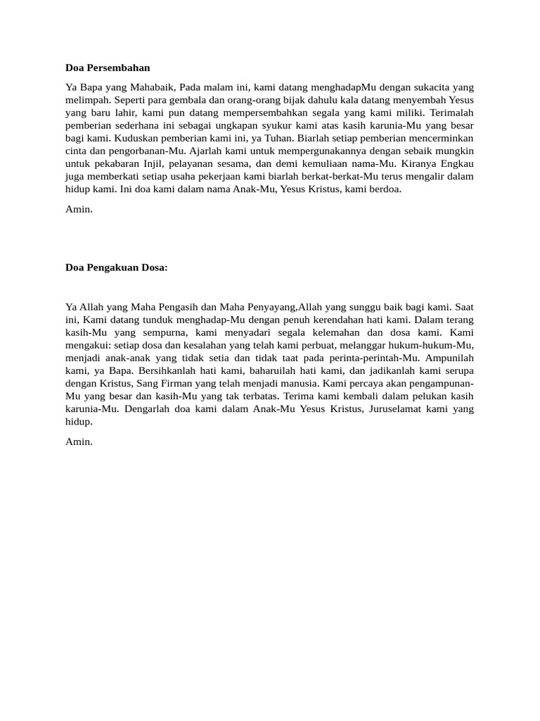 Doa Persembahan | PDF
