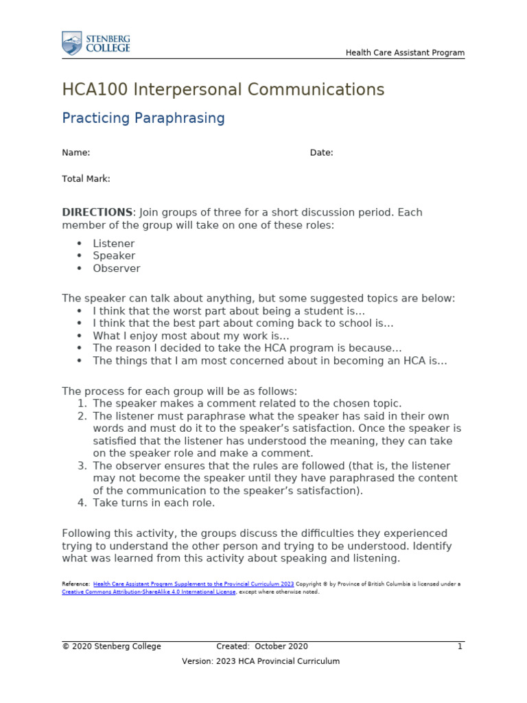 Group Activity - Practicing Paraphrasing (Oct2024) 2 | PDF